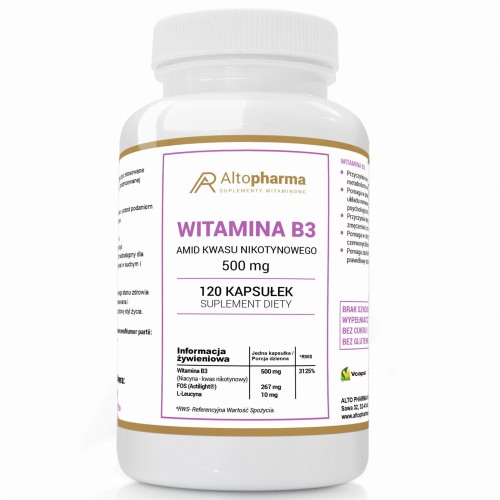 WITAMINA B3 PP 500mg Amid Kwasu Nikotynowego PRODUKT WEGE - Altopharma ...