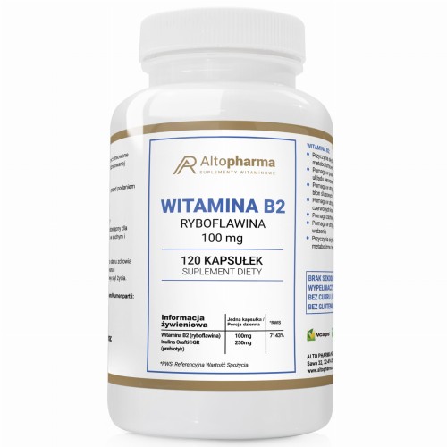 WITAMINA B2 100mg RYBOFLAWINA + PREBIOTYK PRODUKT WEGE - Altopharma ...