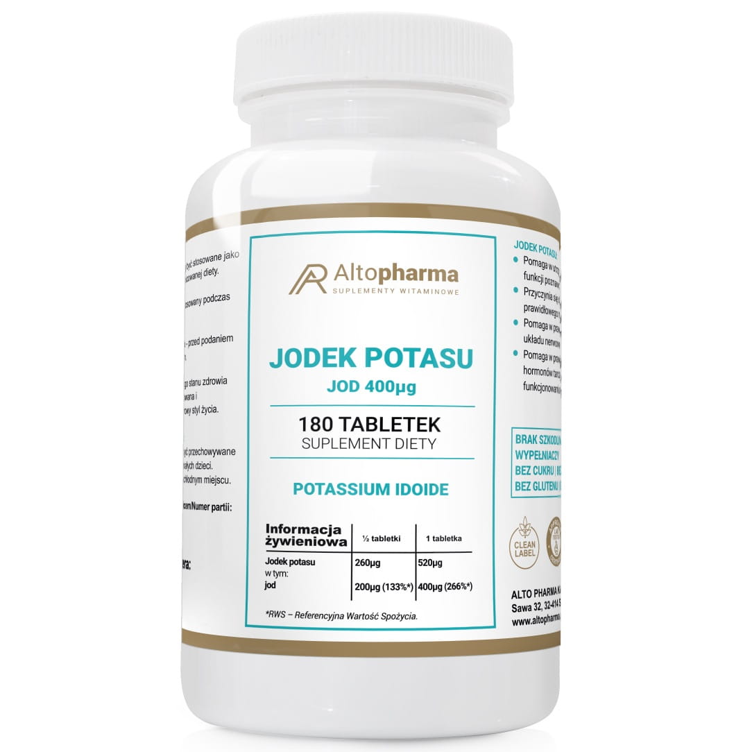 JODEK POTASU JOD 400µg TARZCZYCA PRODUKT WEGE - Altopharma - 180 ...